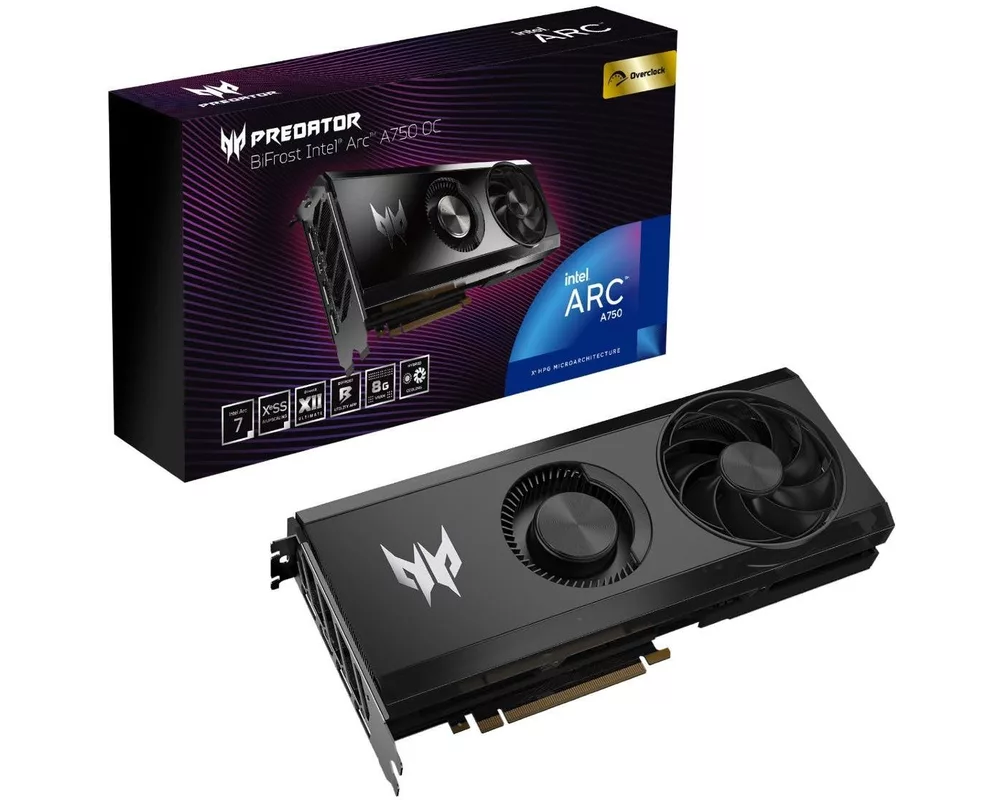 ACER Predator BiFrost Intel Arc A750 OC 8GB GDDR6 680338 DP.Z35WW.P01 ...