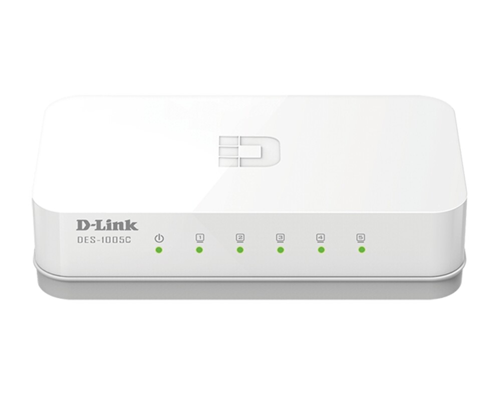 D-Link 5-Port Fast Ethernet Unmanaged Desktop Switch 879019 DES-1005C ...