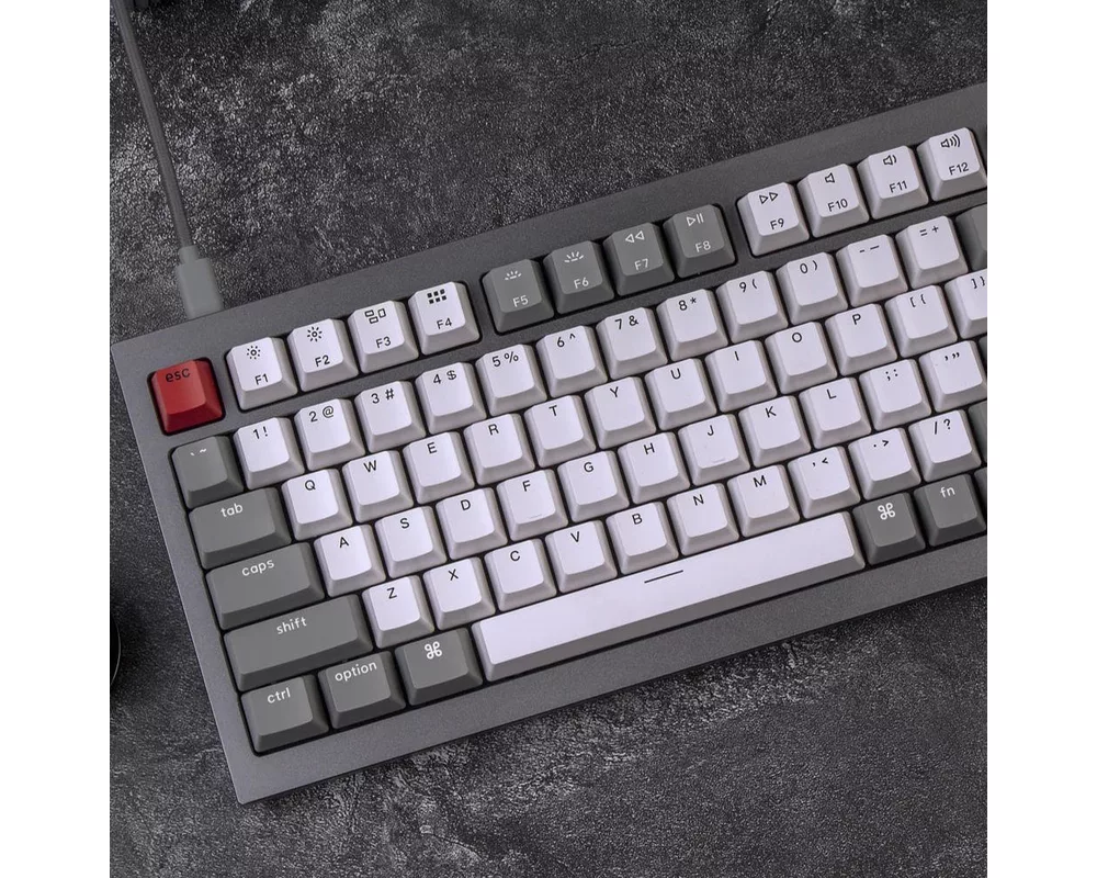 Геймърска Механична клавиатура Keychron Q1 Silver Grey QMK TKL Gateron ...