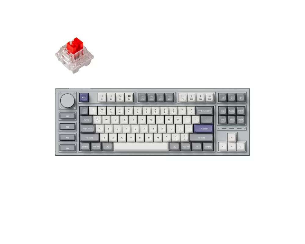 Keychron Q3 Pro Silver TKL K Pro Red Switch RGB LED PBT 680534 KEY-Q3P ...